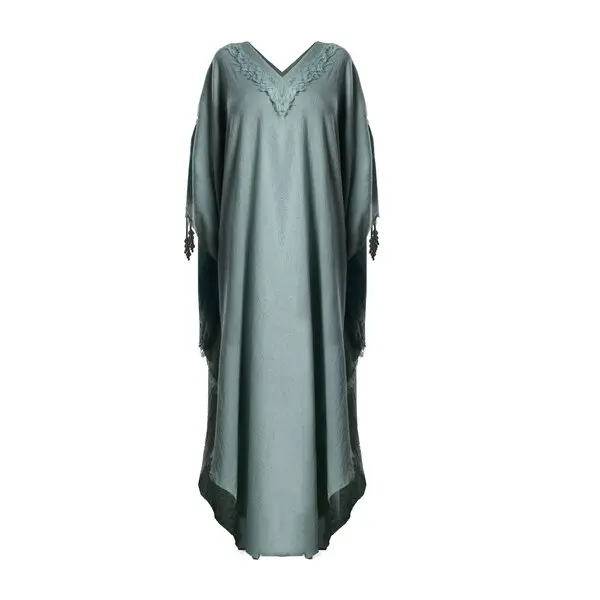 ZHENABIA Boho Kaftan Summer Maxi Dress - Blue