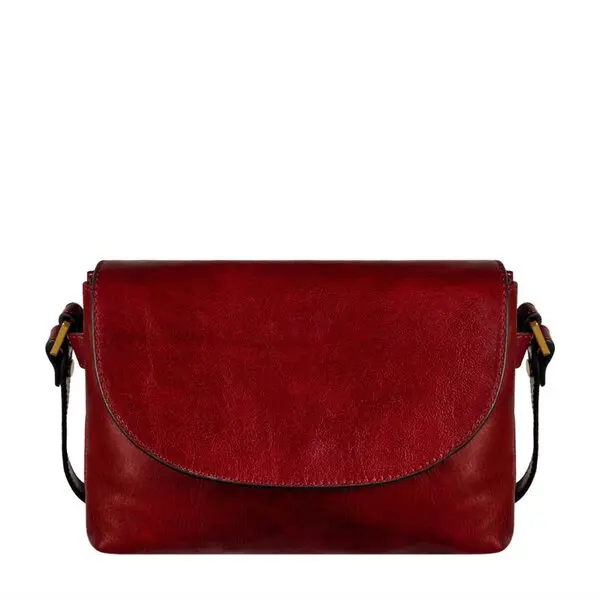 TIME RESISTANCE Leather Cross Body Bag Sophie's Choice - Red