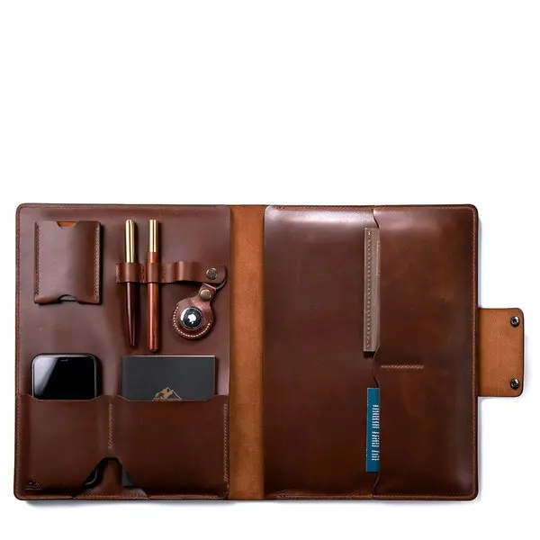 ROARCRAFT Leather Macbook Organizer - Brown