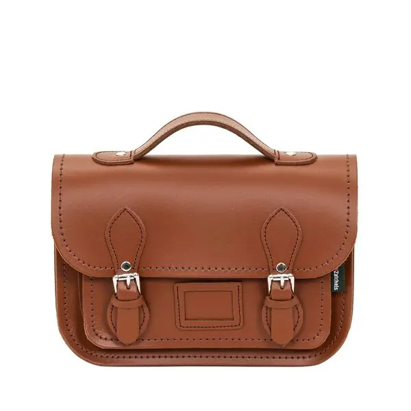 ZATCHELS Leather Midi Satchel Chestnut - Brown