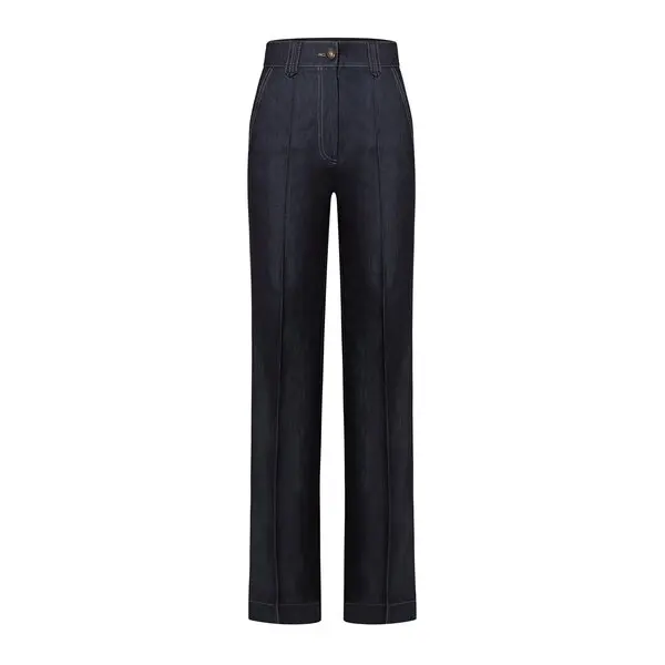TIA DORRAINE Straight-leg Denim Trousers Dark - Blue
