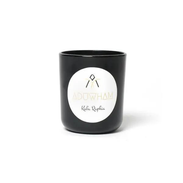 ADUWHAM Kuba Raphia Candle: A Sweet Escape To The Heart Of The Congo - Black