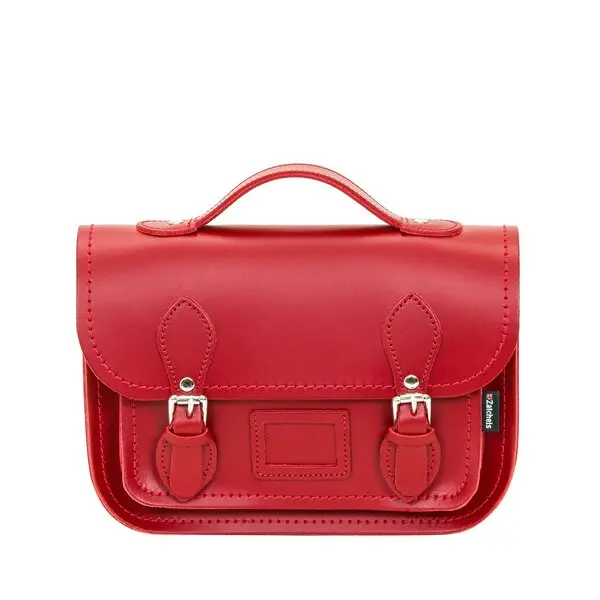 ZATCHELS Leather Midi Satchel - Red