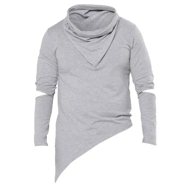 METAMORPHOZA Grey / Black ’s Scarf Neck Top With Sleeve Cutouts In Gray - Grey/black
