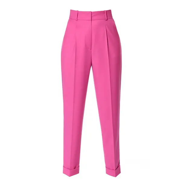 AGGI BY HALEWSKI Kelly Very Berry Tailored Trousers With Cuffs - Pink