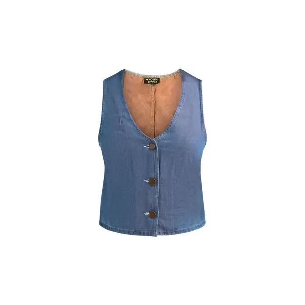 KNOWN SUPPLY Denim Vest Beverly Dark Wash - Blue