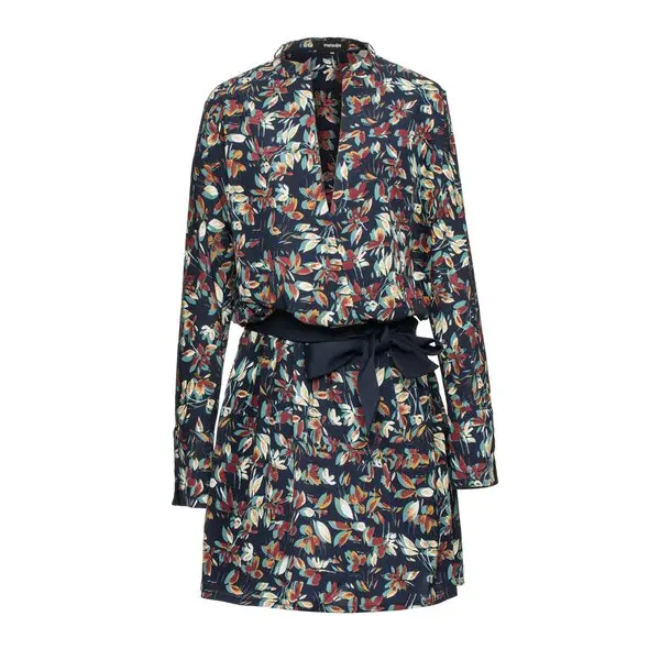 SMART AND JOY Leaves Print Tunic Dress - Blue