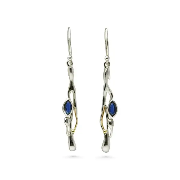 ISLA SILVER Blue / Silver Kyanite Drop Earrings - Blue/silver