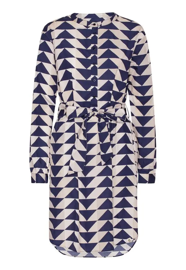 GROBUND The Maalia Shirt Dress The One In Quilted Print - Blue