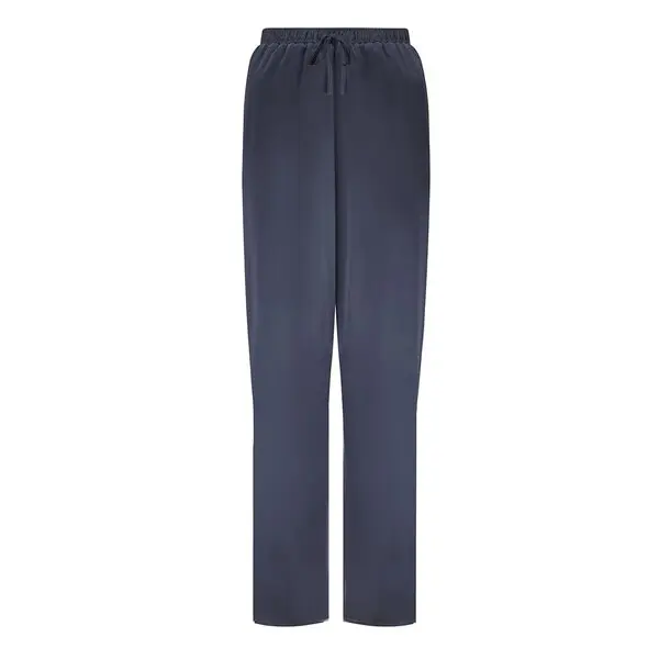THE SUMMER EDIT Grace Silk Trouser Navy - Blue