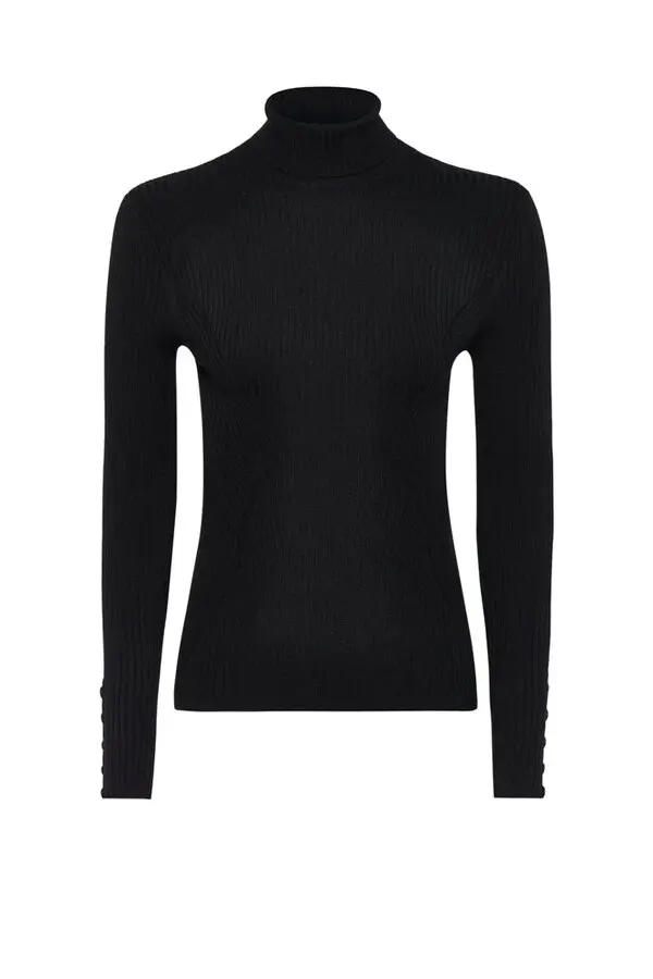 GUINEA Bella Roll Neck Sweater - Black
