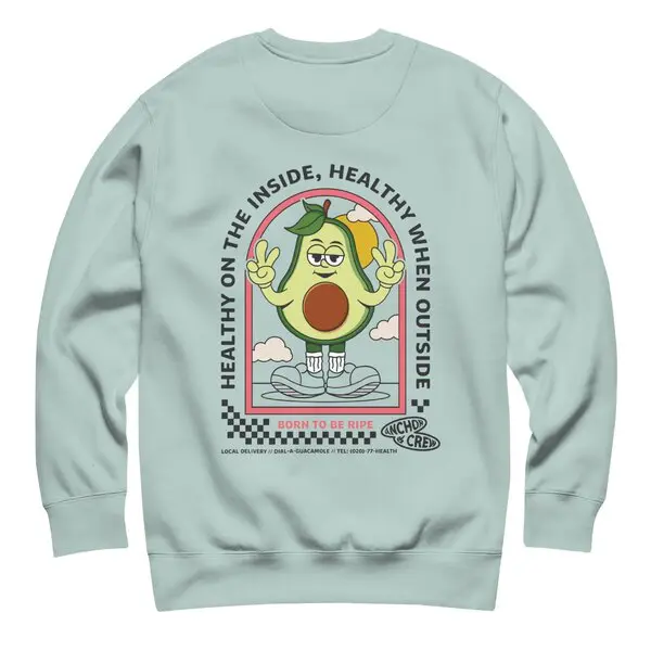 ANCHOR & CREW Ice Ripe Avocado Dial-a-local Organic Cotton Sweatshirt - Blue