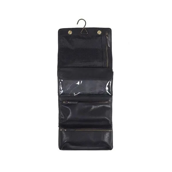 VIDA VIDA Hanging Leather Wash Bag - Black