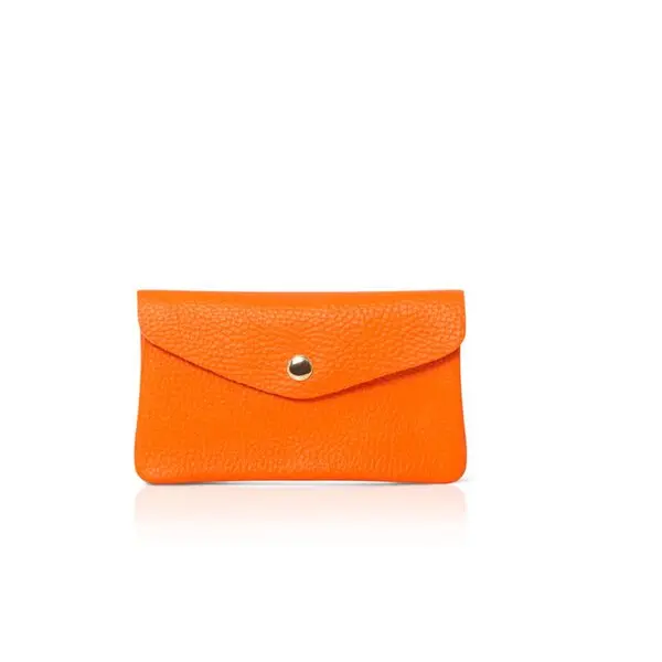 BETSY & FLOSS Medium Popper Leather Purse - Orange