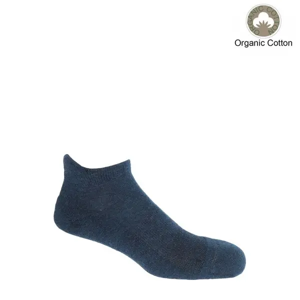 PEPER HAROW - MADE IN ENGLAND Organic Trainer Sport Socks – Navy - Blue