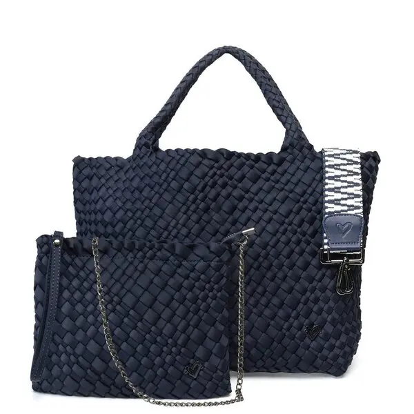 PRENELOVE London Large Woven Totes Navy - Blue