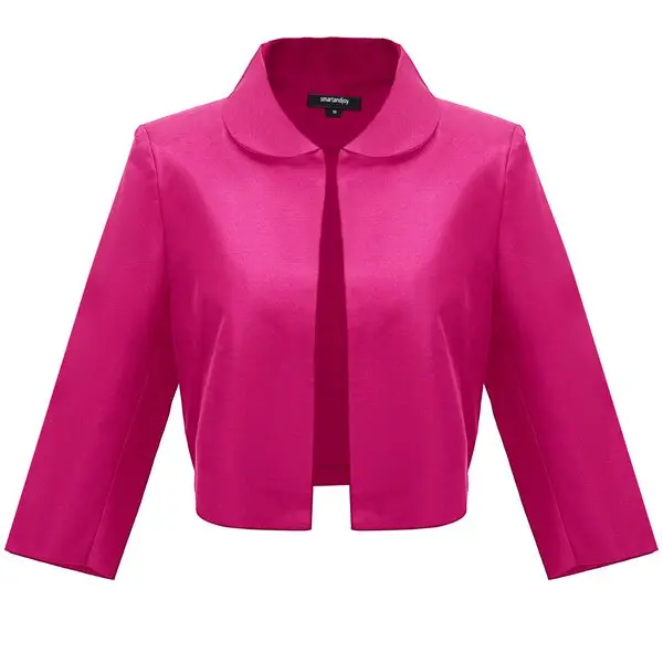 SMART AND JOY Taffeta Crop Jacket - Pink