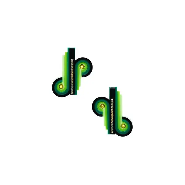 GISSA BICALHO Handmade Acrylic Earring Op Knot - Green