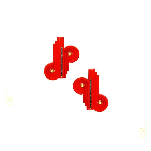 GISSA BICALHO Handmade Acrylic Earring Op Knot - Red