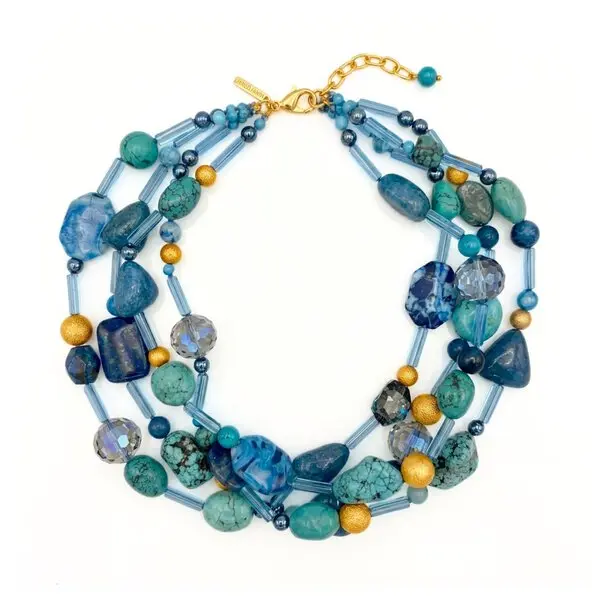 JAREDJAMIN Reef Gemstone Necklace - Blue
