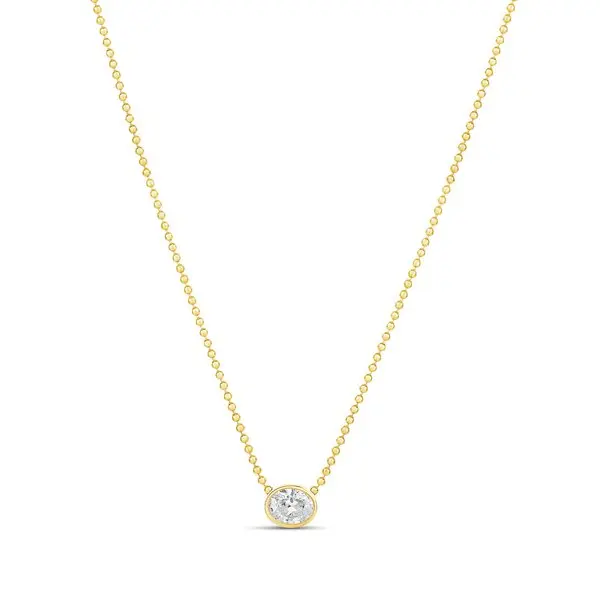 SHYMI Oval Pendant On A Beaded Ball Chain