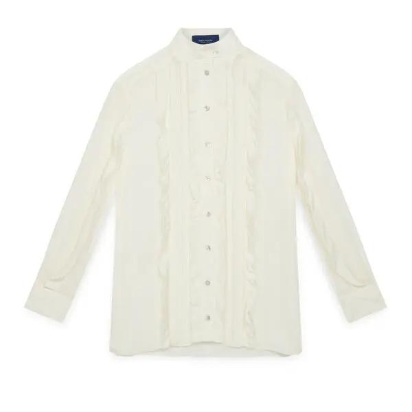 AMANDA THOMPSON COUTURE Frankie Shirt / Off Silk Viscose - White