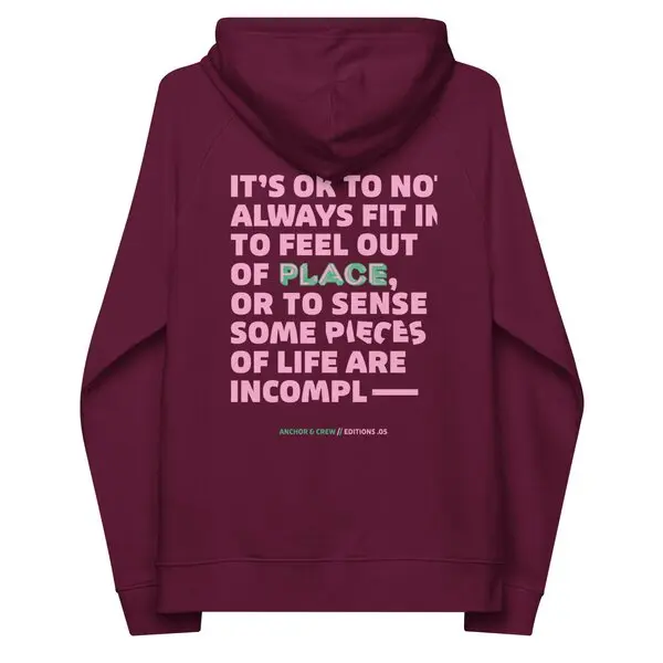 ANCHOR & CREW Burgundy Five It's Ok Editions Organic Cotton Hoodie - Red