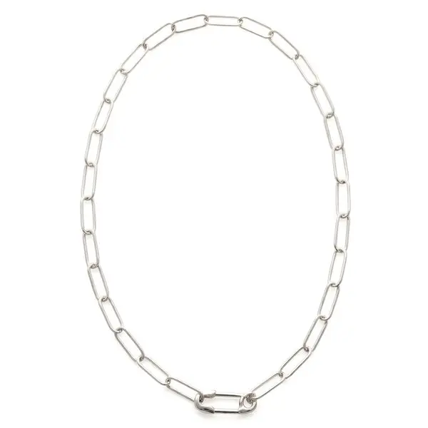 Kris Nations Safety Pin Chain Necklace - Silver