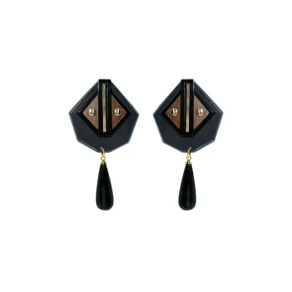 GISSA BICALHO Black / Grey Earring Clef Xs Drop Smoked - Black/grey