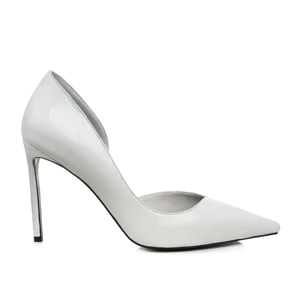 GINISSIMA Samantha Asymmetric Cut Out Pumps Premium Collection - White