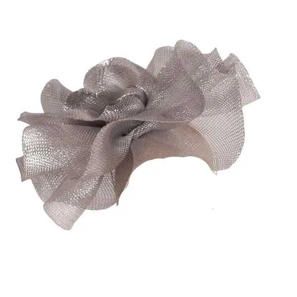VICTORIA CHARLES HEADPIECES Silver / Grey Bright Silver Lurex Crin Headpiece On Metal Headband - Silver/grey