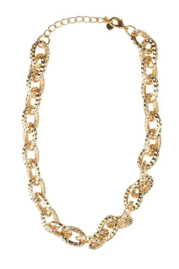 Saachi Hammered Chain Necklace - Gold
