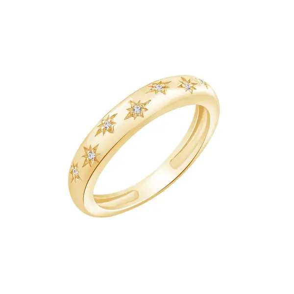 KIERA Lab Grown Diamond Starburst Dome Band Ring - Yellow