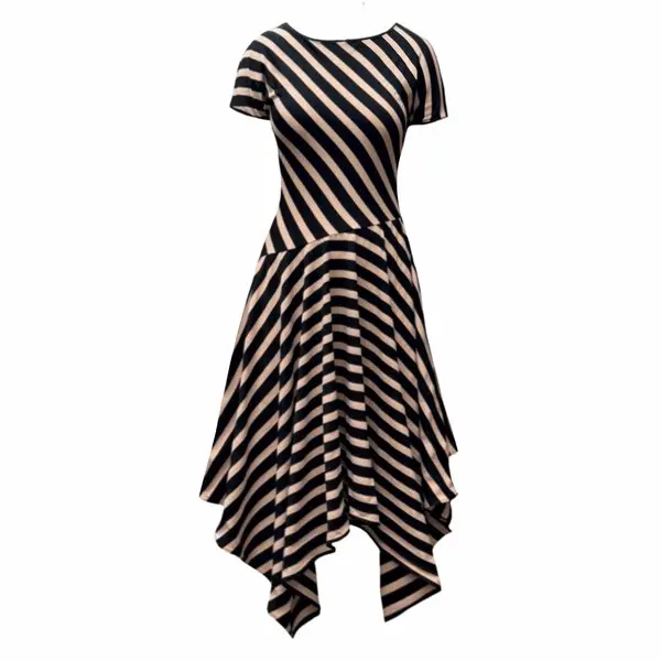 FROCK TALES Neutrals / Harbour Dress In & Sand Stripe - Black