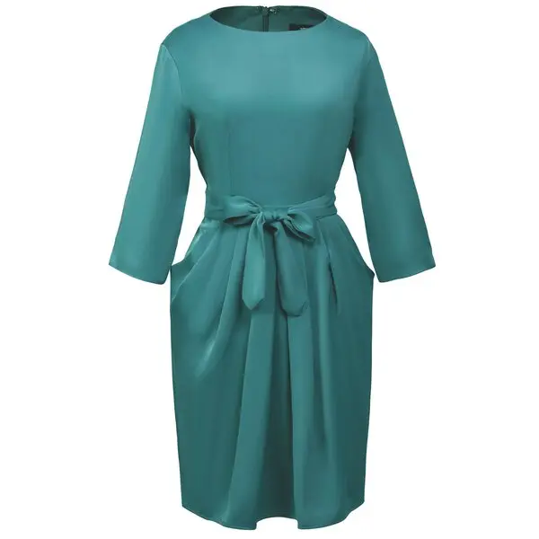 SMART AND JOY Pegged Dress With Pleats Aqua - Green