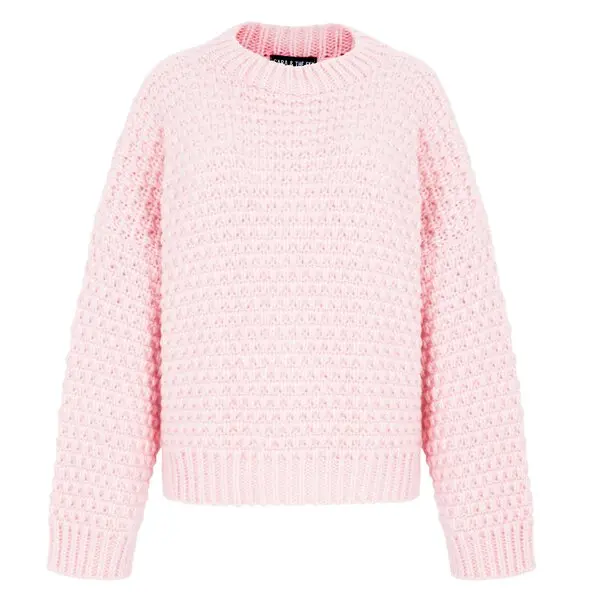 CARA & THE SKY Darwin Oversized Chunky Knit Jumper - Pink