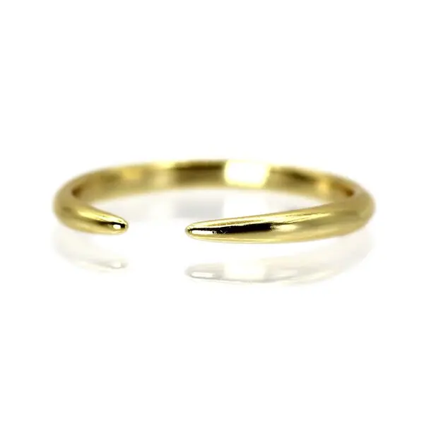 VICSTONENYC FINE JEWELRY Open Cuff Stacking Yellow Solid Ring Handmade - Gold