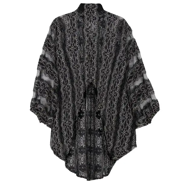 LIONESS BY TF Bloom Luxe Lacy Tunic - Black