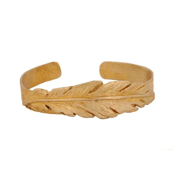 EBRU JEWELRY Cleopatra Leaf Cuff Bracelet - Gold