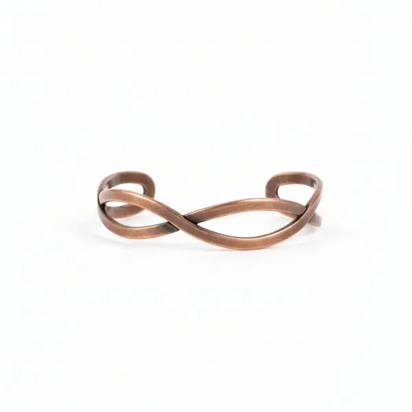 ANATOLIACRAFT Infinity Twist Copper Open Cuff Bracelet - Brown