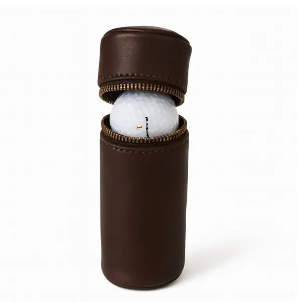 VIDA VIDA Three Golf Ball Leather Holder Dark - Brown