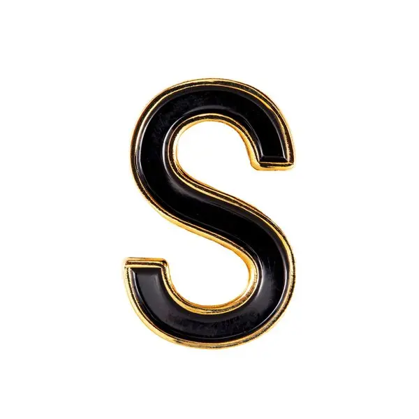 MAKE HEADS TURN Enamel Letter S Pin - Black