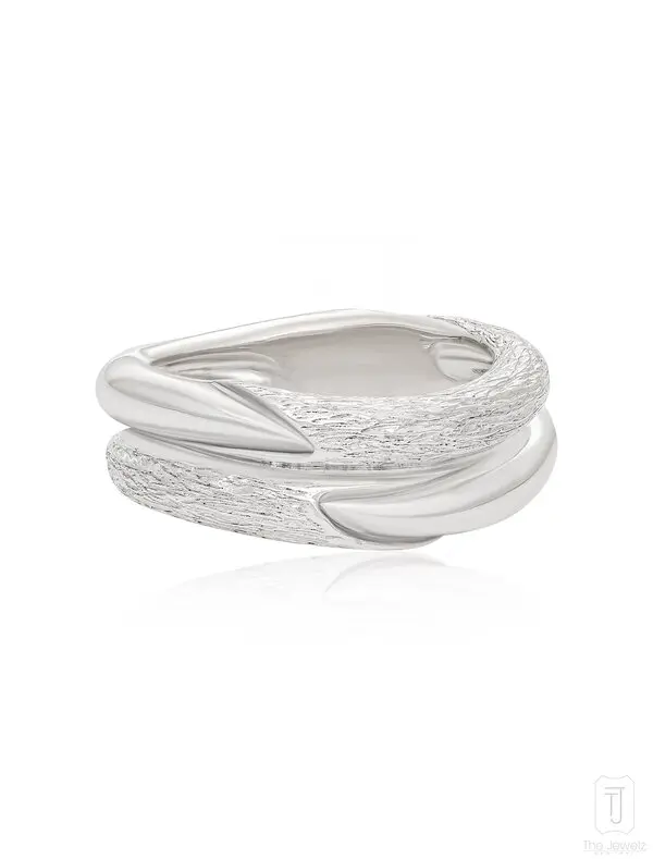 THE JEWELZ Chroma Double Band Solid Ring - White