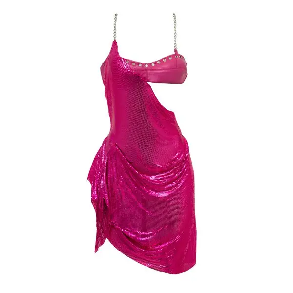 PALOMA LIRA Metal Heart Dress Fiucsa - Black