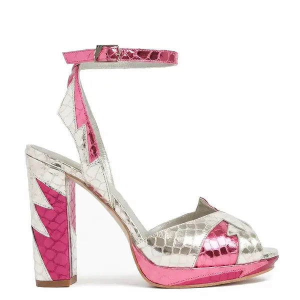 TERRY DE HAVILLAND Pink / Silver Zia Mid Pink Silver Platform Heels - Pink/silver