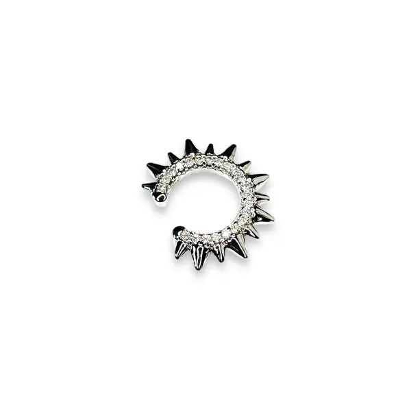 JAGGED HALO JEWELRY Jagged Ear Cuff In White Gold Filled - Silver