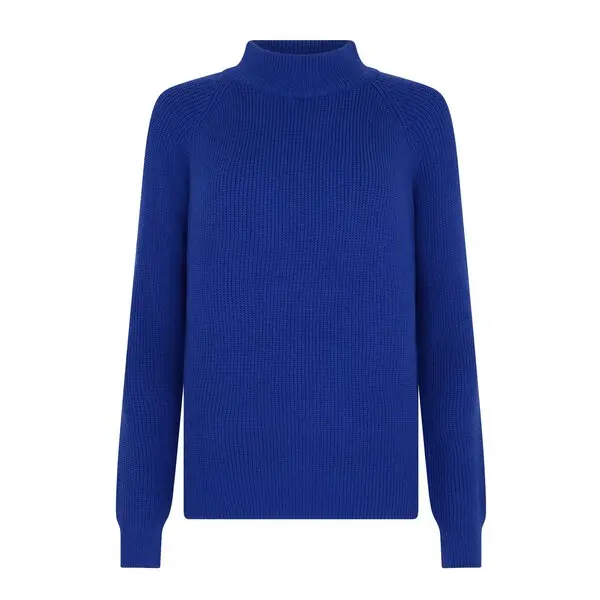 SOUR FIGS Structured High-neck Jumper In Sapphire - Blue