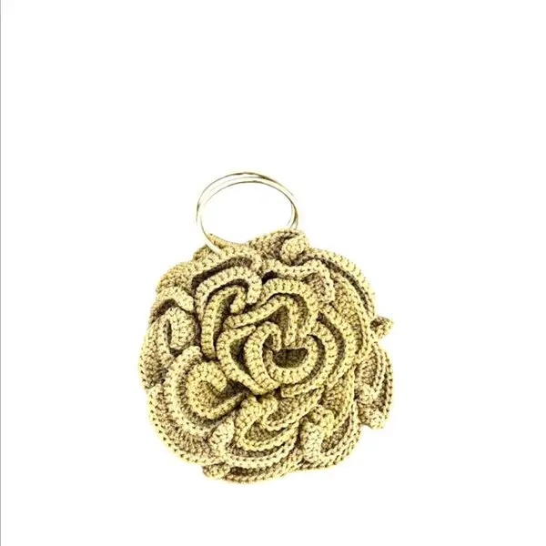 SIBYLLA DELPHICA Handwoven Flower Tote Rose - Gold