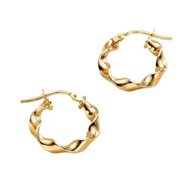POSH TOTTY DESIGNS Twisted Solid Organic Hoop Earrings - Gold