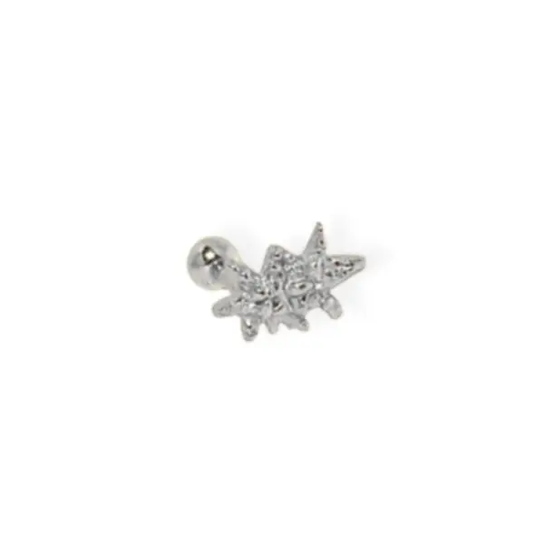MARTINA ROZENBERG SMIRA JEWELRY The Mono Earring Double Star - Silver